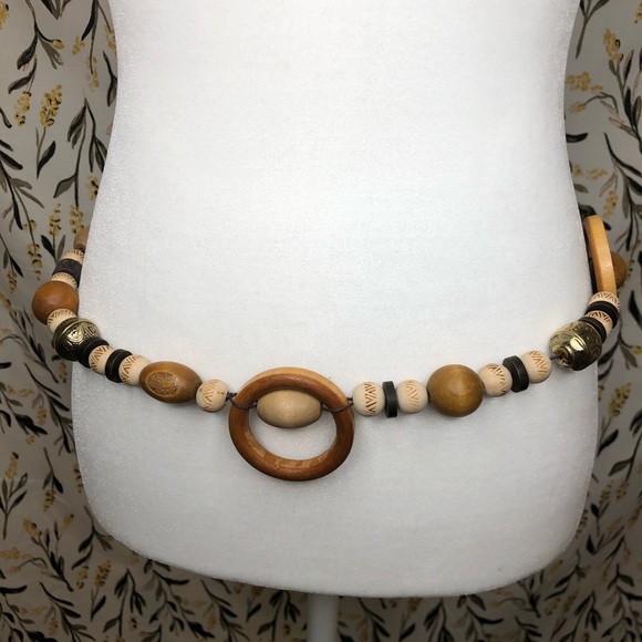 Vintage | Accessories | Vintage Chunky Wooden Belt Boho | Poshmark